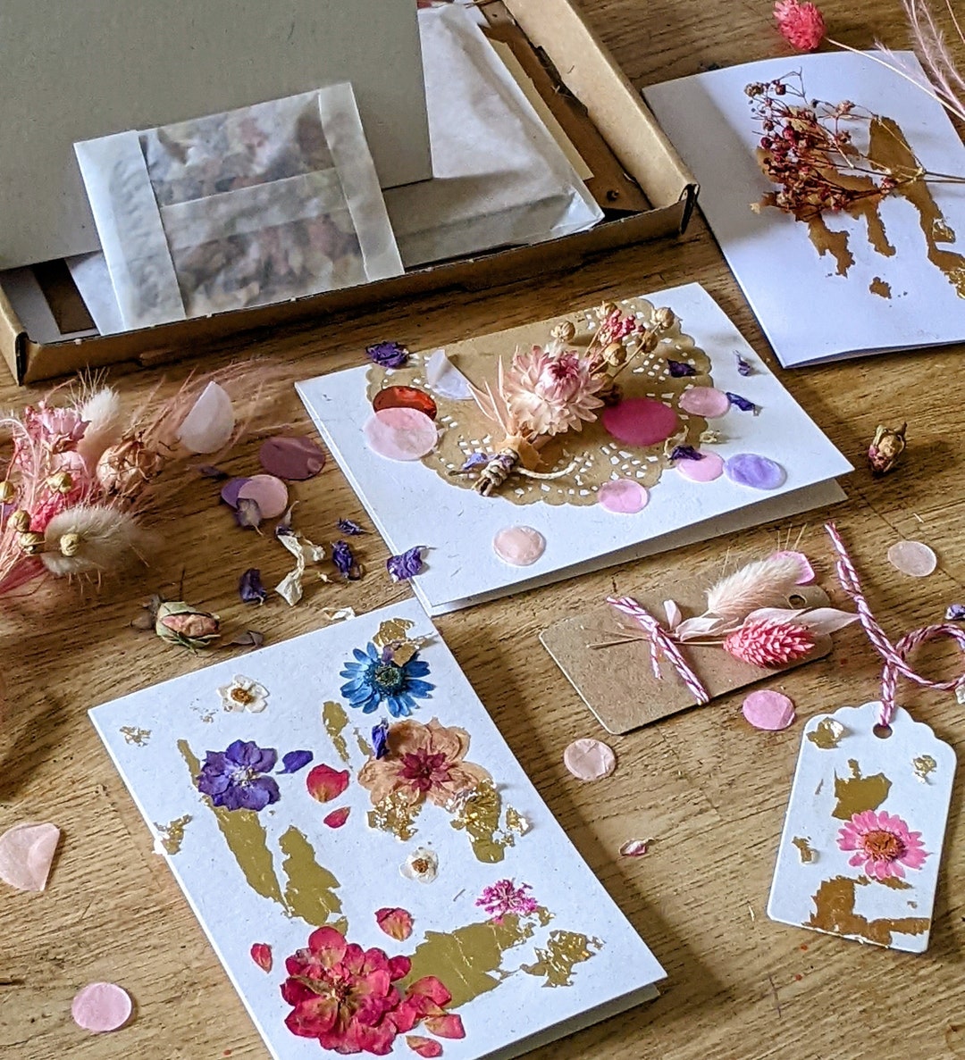 Pressed & Dried Flower Card Making Kit | Handmade Cards | Floral Art ...