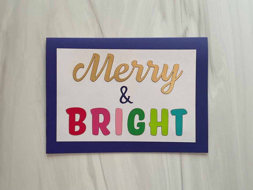 Merry and Bright Paper-cut Christmas Card. Merry and Bright Card ...