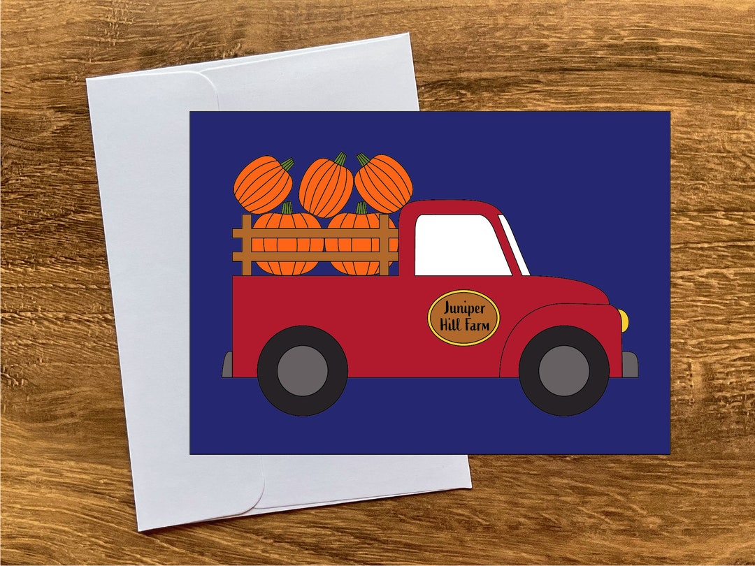 Pumpkin Farm Truck Printable Digital Download Card. Digital Download ...
