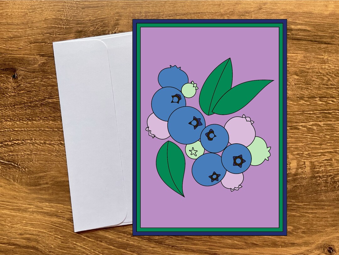 Blueberries Printable Digital Download Card. Digital Download Card ...