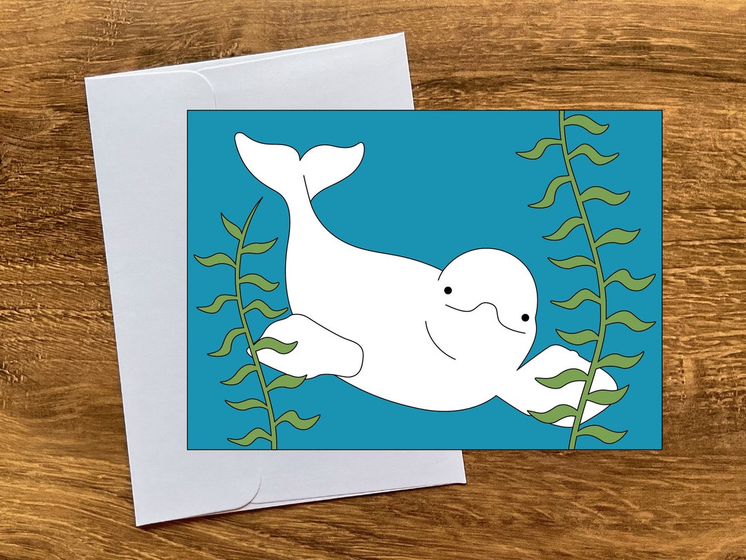 Beluga Printable Digital Download Card. Digital Download Card. Beluga ...