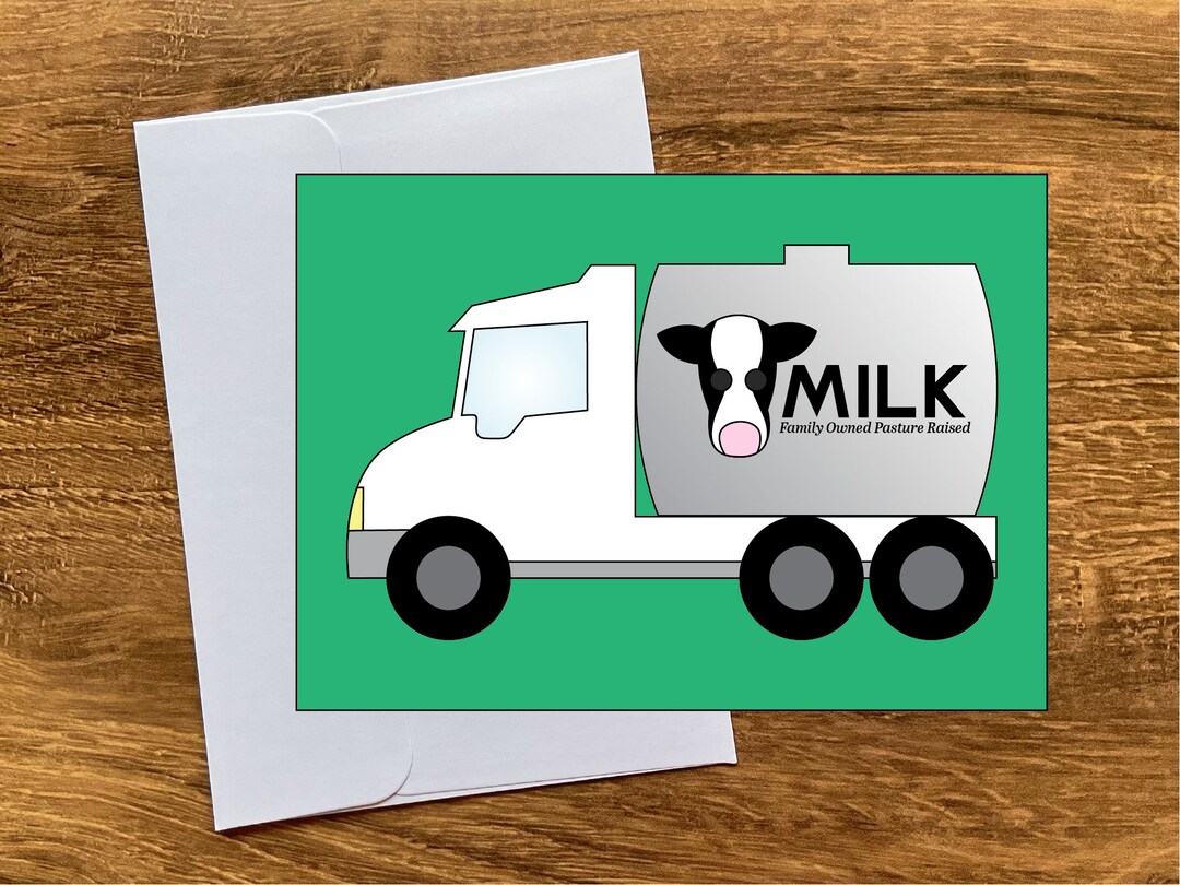Milk Tank Truck Printable Digital Download Card. Digital Download Card ...