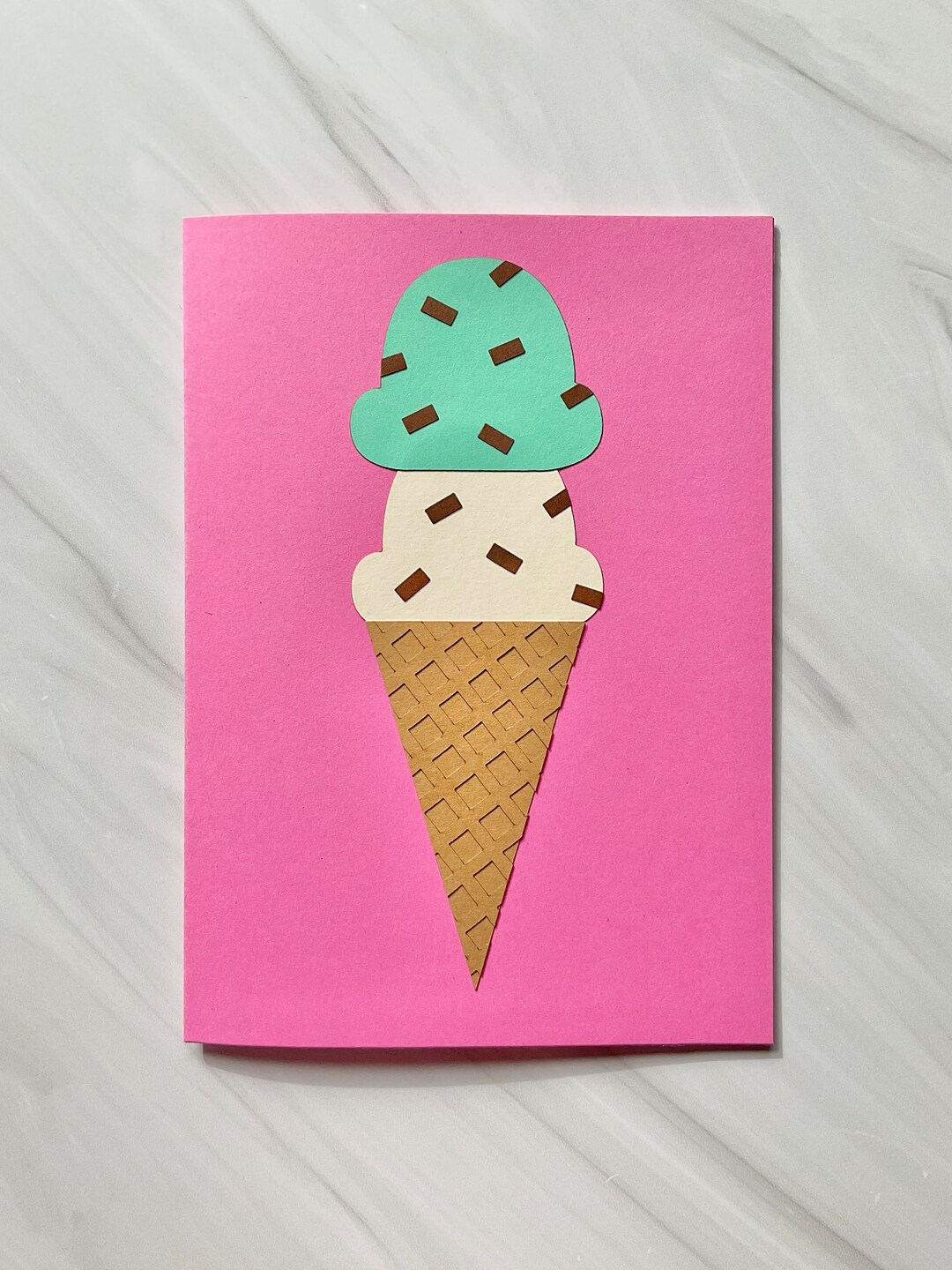Ice Cream Cone Layered Paper Card - Etsy