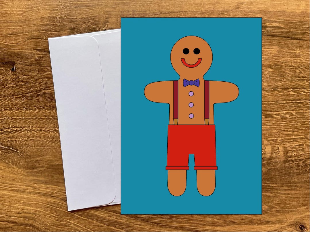 Gingerbread Man Printable Digital Download Card. Gingerbread Boy ...