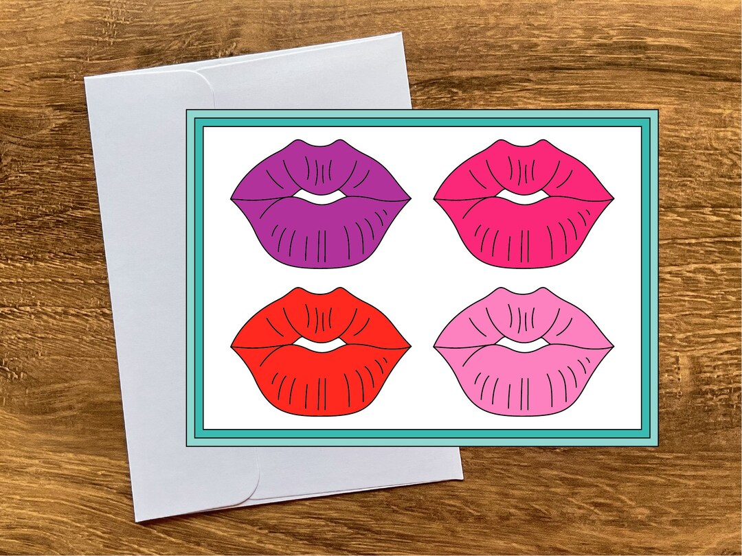 Printable Digital Download Card. Lips Digital Download Card. Lips ...