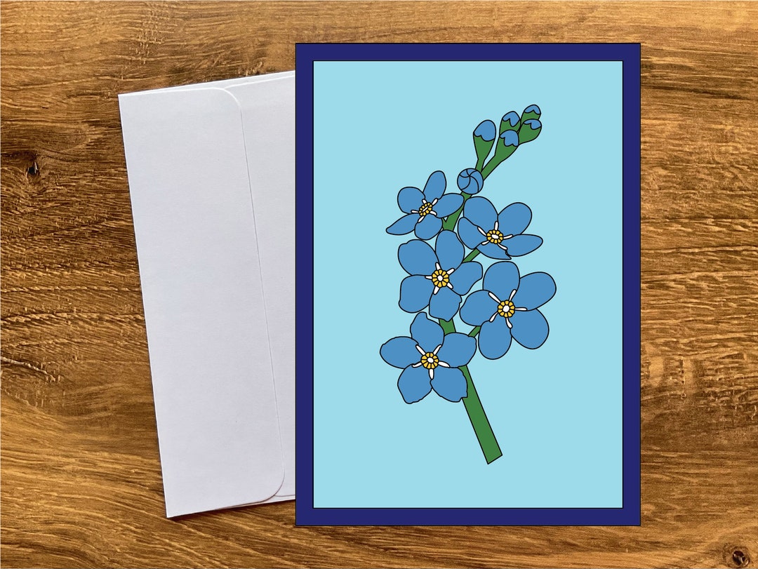 Forget-me Not Printable Digital Download Card. Digital Download Card ...