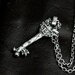 Sterling Silver Antique Hell Key Pendant Necklace, Antique Key Skull ...