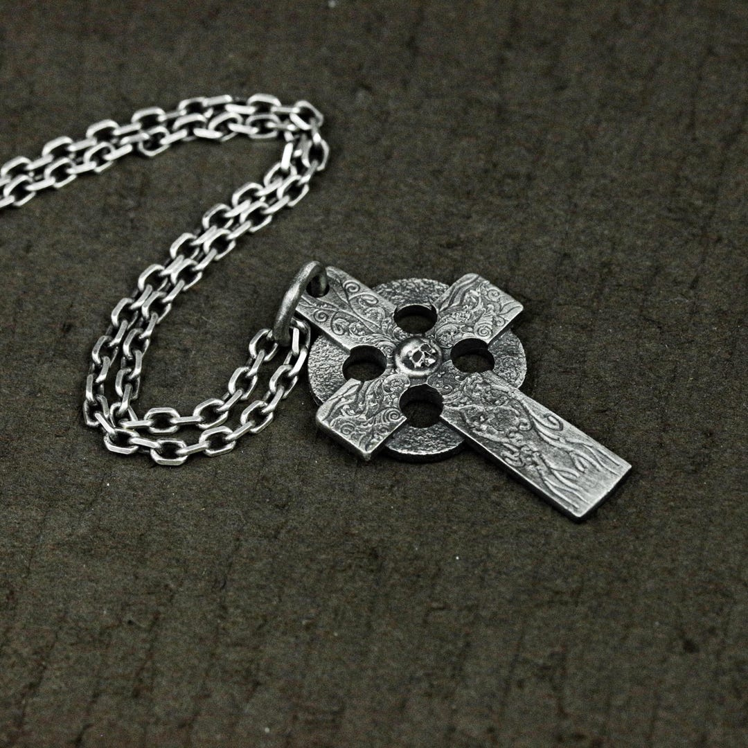 925 Silver Gothic Cross Pendant: Christian Necklace - Etsy