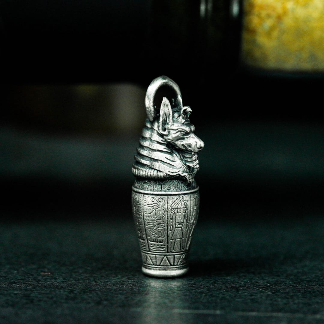 Anubis Urn 925 Silver Pendant - Egyptian God of Death - Pharaoh's ...