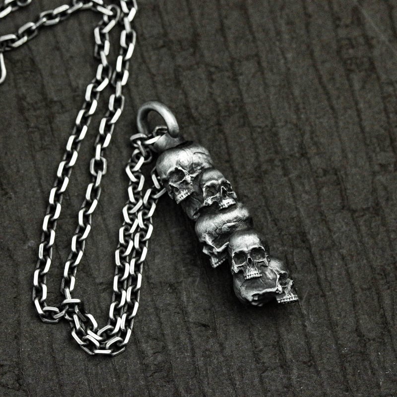 Silver Urn Skull Pendant - Etsy UK