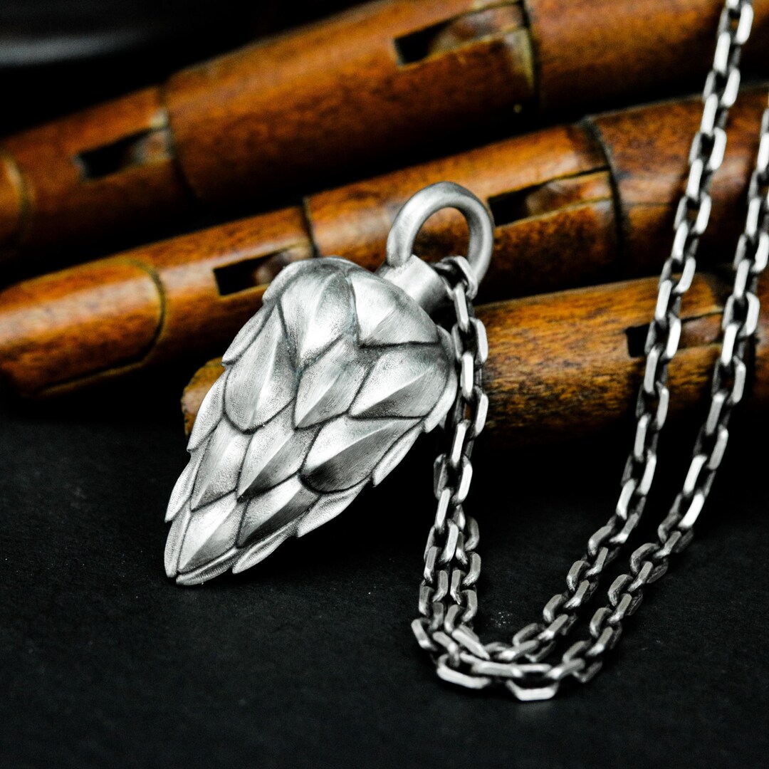 Dragon Scale Reverse Scale Urn 925 Silver Pendant Necklace - Dragon ...