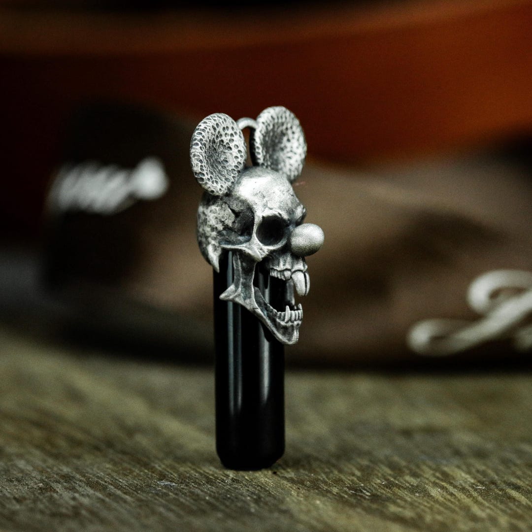 Skull Mickey Mouse Silver Urn Pendant Necklace: Cremation Jewelry - Etsy