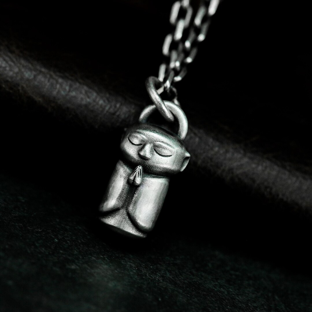 925 Silver Little Monk Urn Pendant Necklace: Buddhist Cremation Jewelry ...