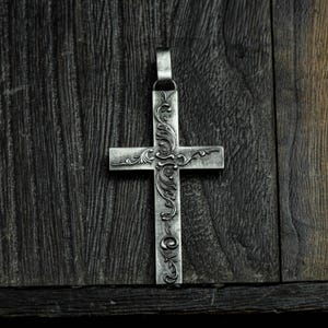 Handmade 925 Silver Baroque Cross Pendant Necklace: Gothic Jewelry - Etsy