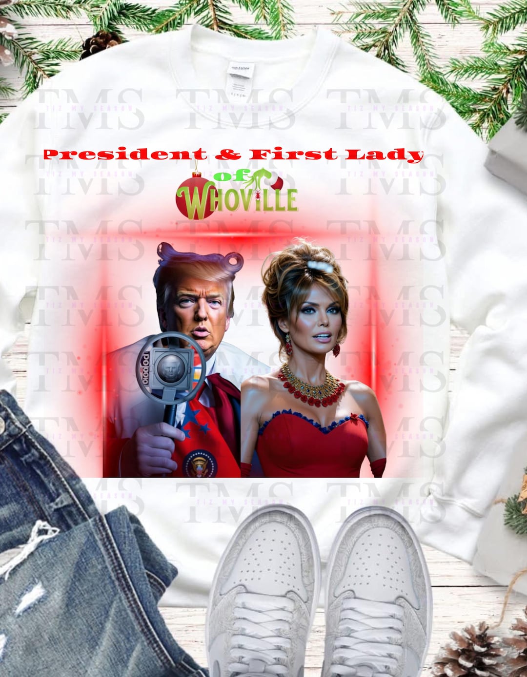 President & First Lady of Whoville-humorous Trump Christmas T-shirt ...