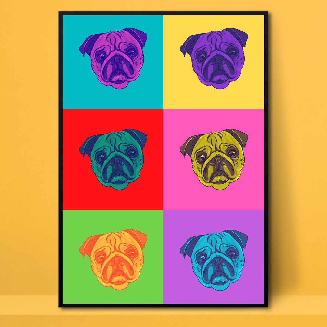 Pug Print / Pop Art / Cute Pug Wall Art / Dog Lover Wall Art / Pet ...