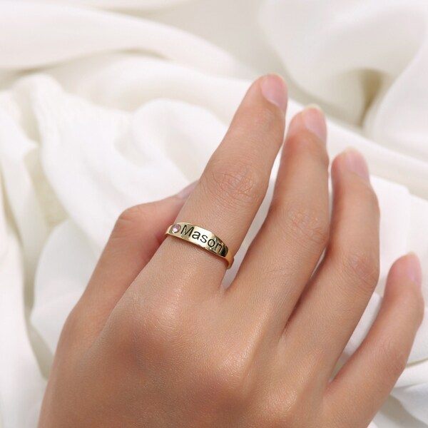 Stackable Name Rings - Etsy