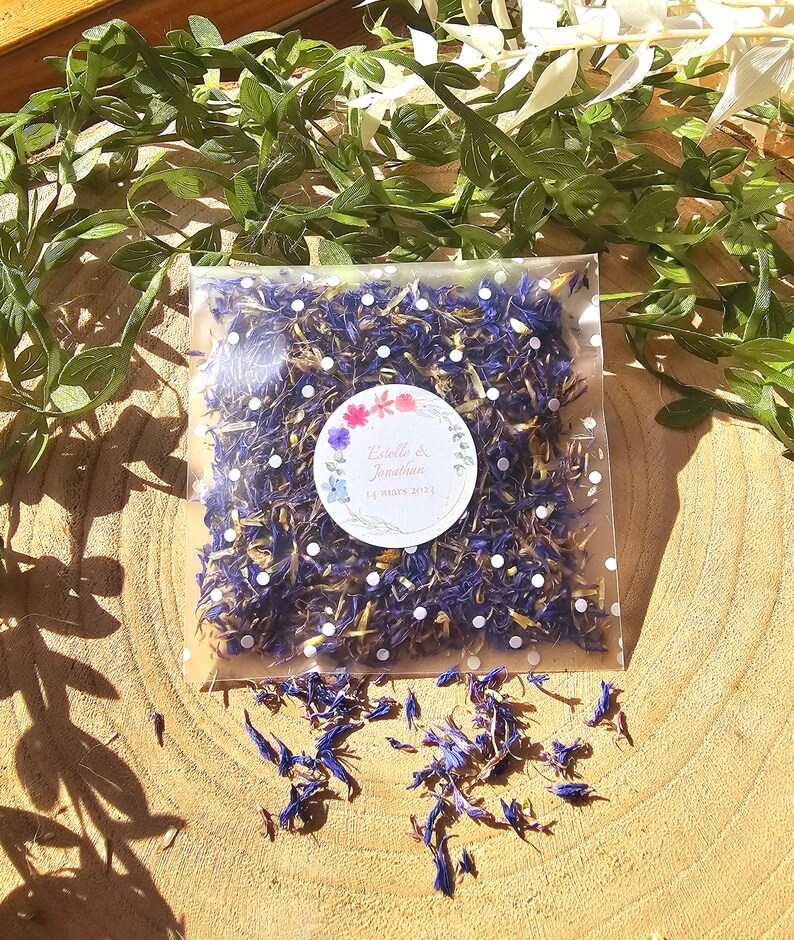 Confettis fleurs séchées confetti mariage sachet confetti personnalisé ...