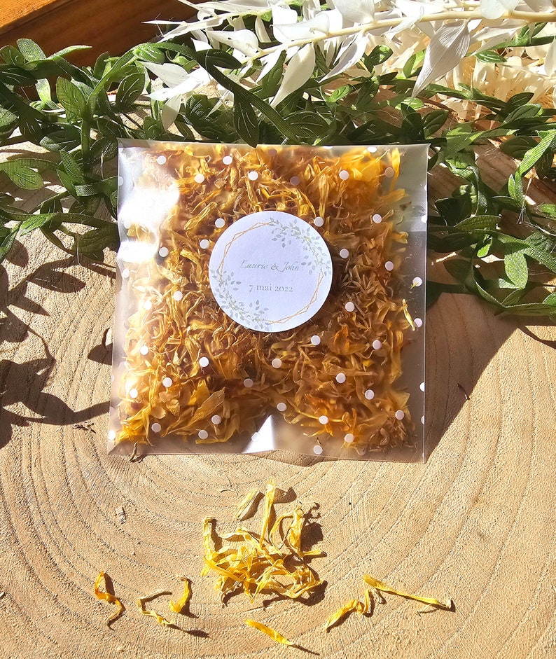 Confettis fleurs séchées confetti mariage sachet confetti personnalisé ...