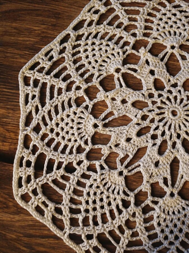 Simple 10 Inch Handmade Crochet Cream Colored Cotton Doily Price ...