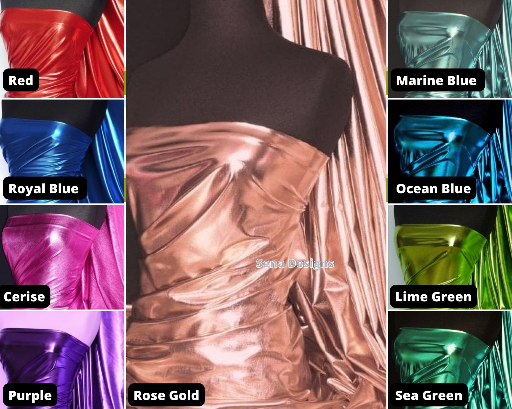 High Shine Wet Look Stretch Fabric: Dressmaking Metallic Material - Etsy