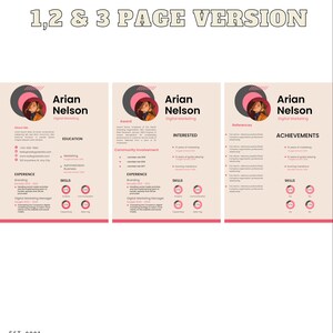 Modern Resume Template |word and Apple Pages Resume, 1-4 Page Resume & Cover Letter Template| CV ...