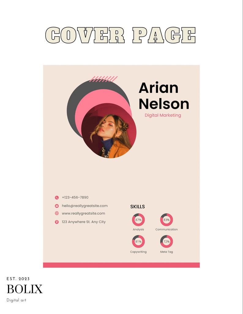 Modern Resume Template word and Apple Pages Resume 1-4 Page - Etsy