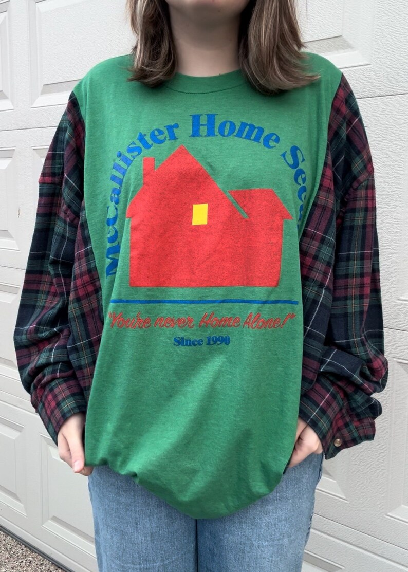 Reworked Home Alone Flannel T-shirt - Etsy
