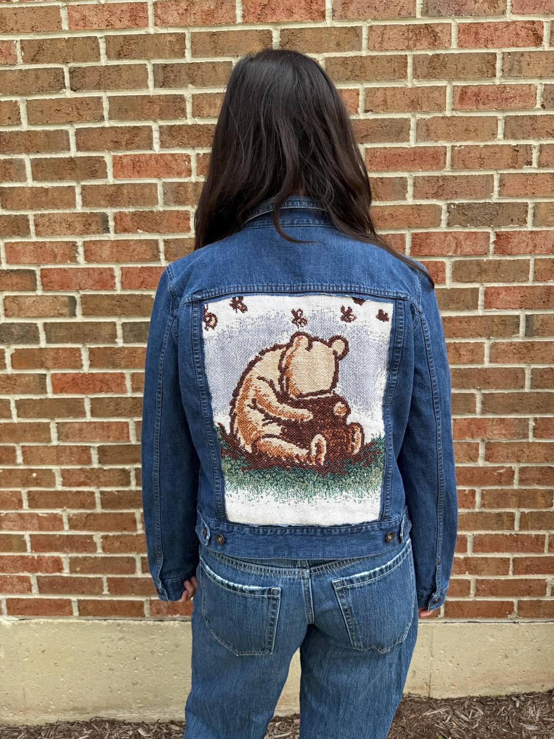 Reworked Winnie the Pooh Jean Jacket - Etsy