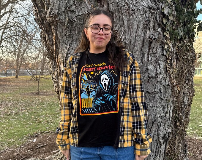 Reworked Ghostface Scary Movie Flannel T-shirt - Etsy