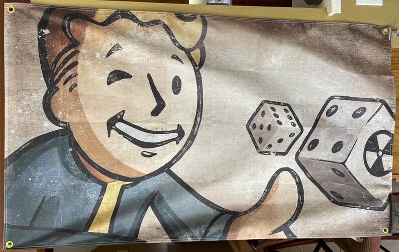 Fallout Pip-boy Nuka Dice 5ft Flag Banner Poster Bethesda 4 New Vegas ...