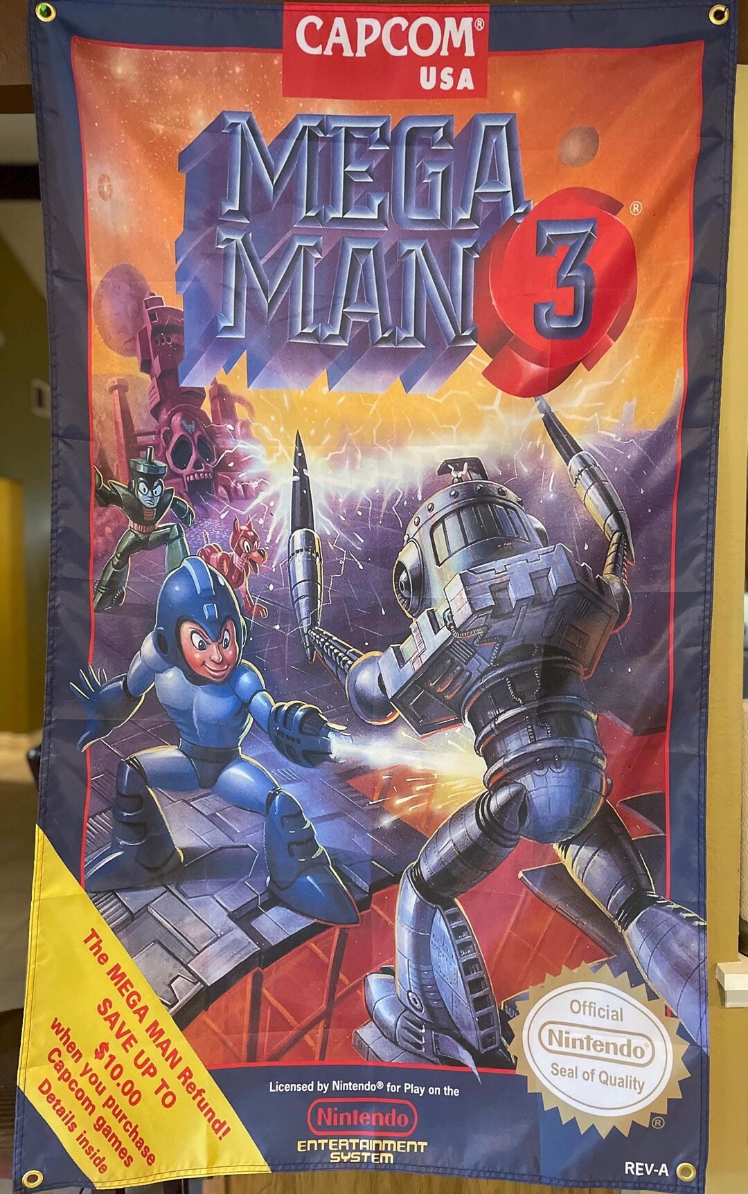 Mega Man 3 5ft Flag Nintendo NES 1990 Banner Poster Capcom - Etsy