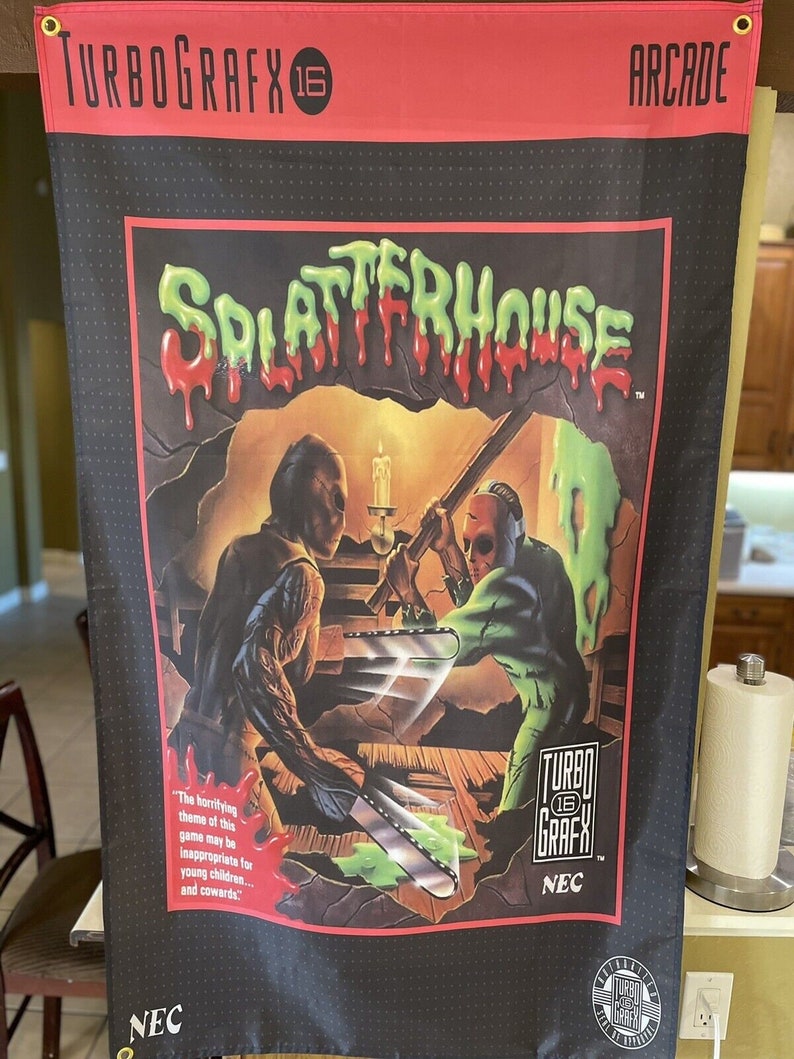 Splatterhouse 5ft Flag Turbografx-16 1988 Poster Banner Arcade NAMCO ...