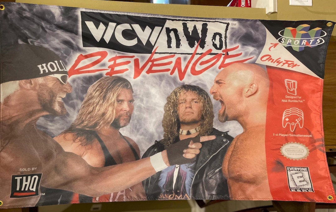 WCW Vs NWO Revenge Nintendo N64 5ft Flag Banner Poster 1998 64 THQ Wwf Wwe Hogan - Etsy