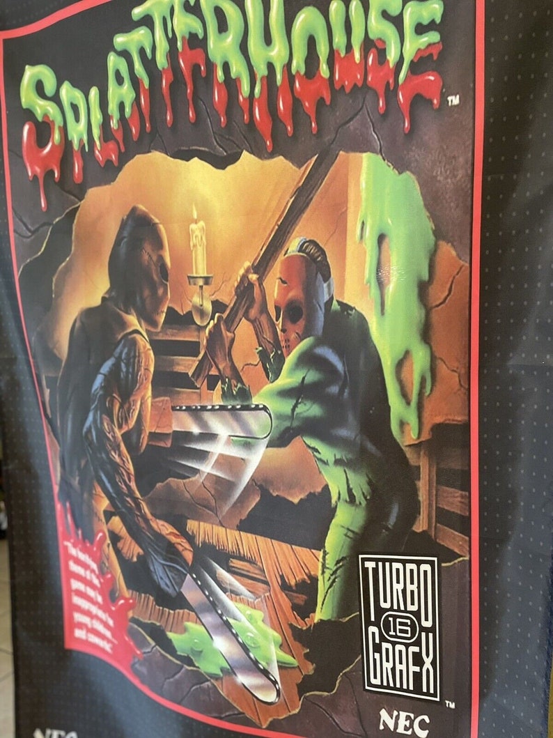Splatterhouse 5ft Flag Turbografx-16 1988 Poster Banner Arcade NAMCO ...