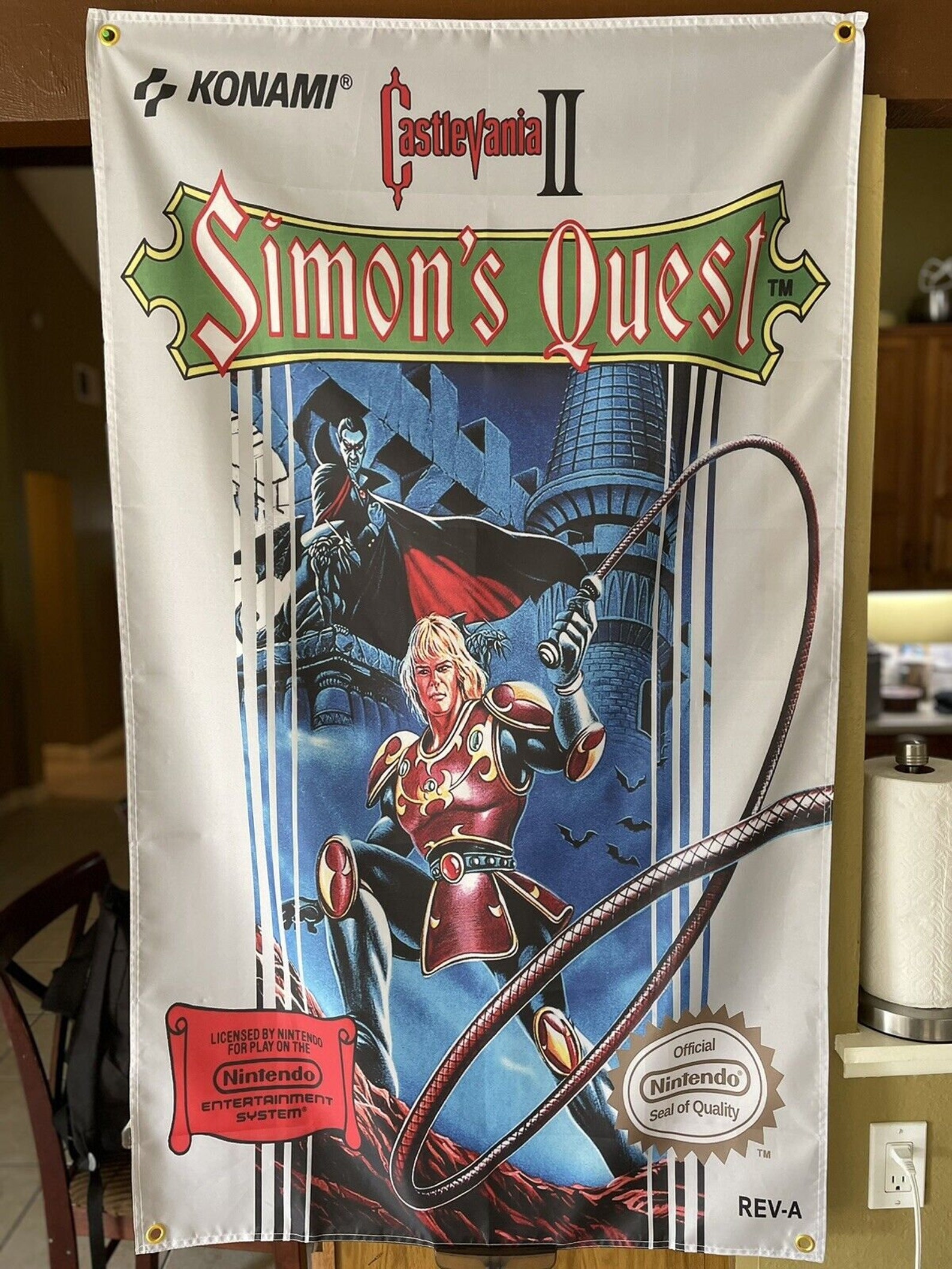 CASTLEVANIA II Simon's Quest 5' Nintendo NES Box Art Flag Poster Konami ...