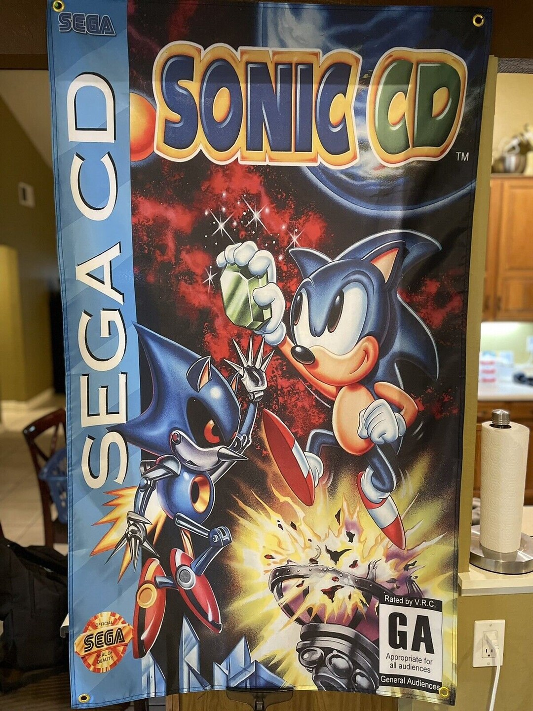 Sonic CD 5ft Flag Sega CD 1993 Banner Poster the Hedgehog Knuckles - Etsy