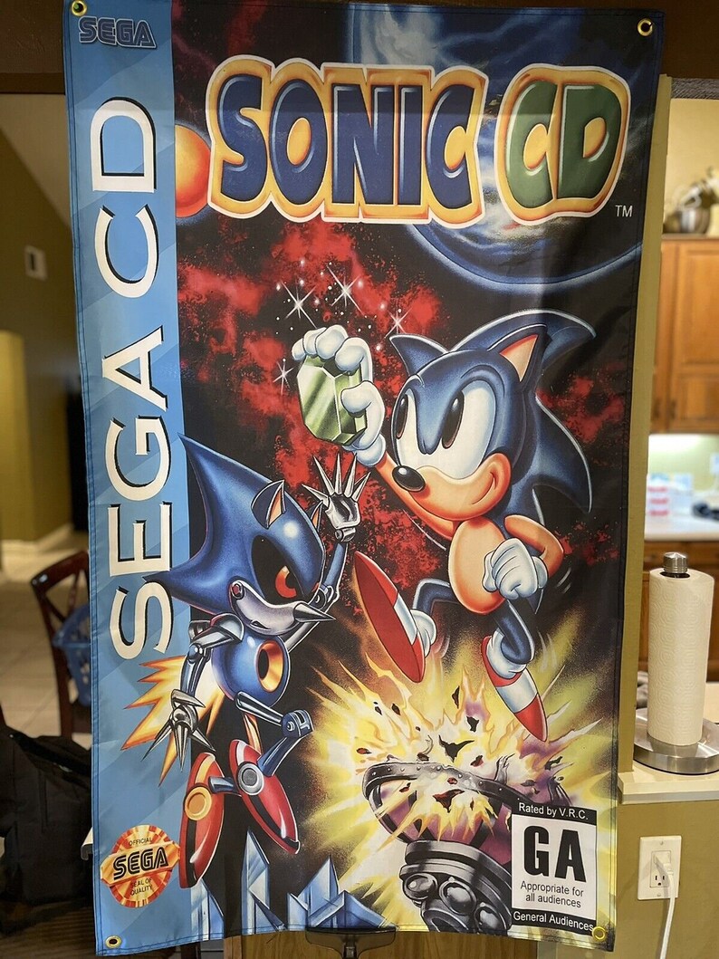 Sonic CD 5ft Flag Sega CD 1993 Banner Poster the Hedgehog Knuckles - Etsy