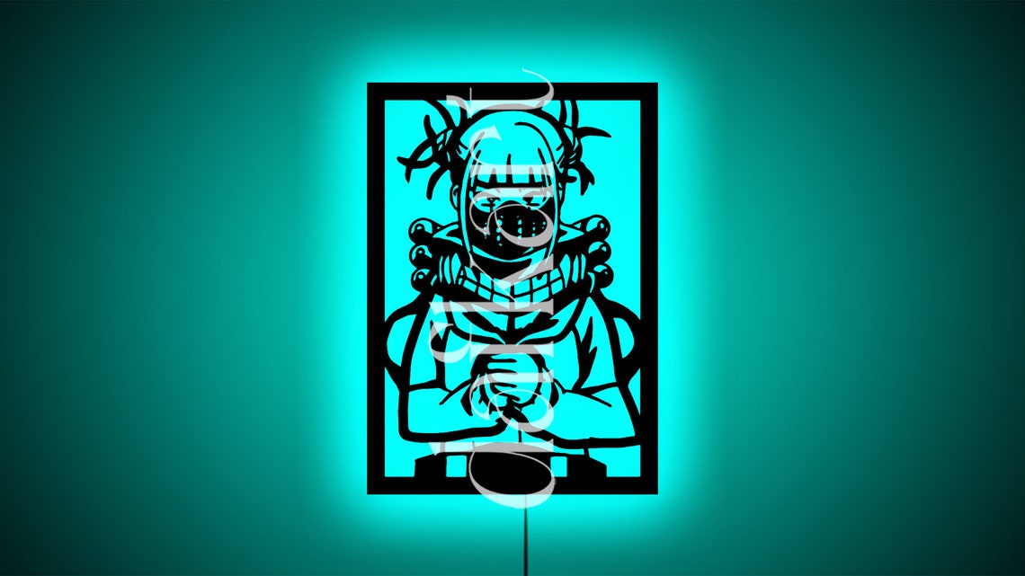 Anime Manga Illuminated WOODEN Wall Sign RGB 16 Colors | Etsy