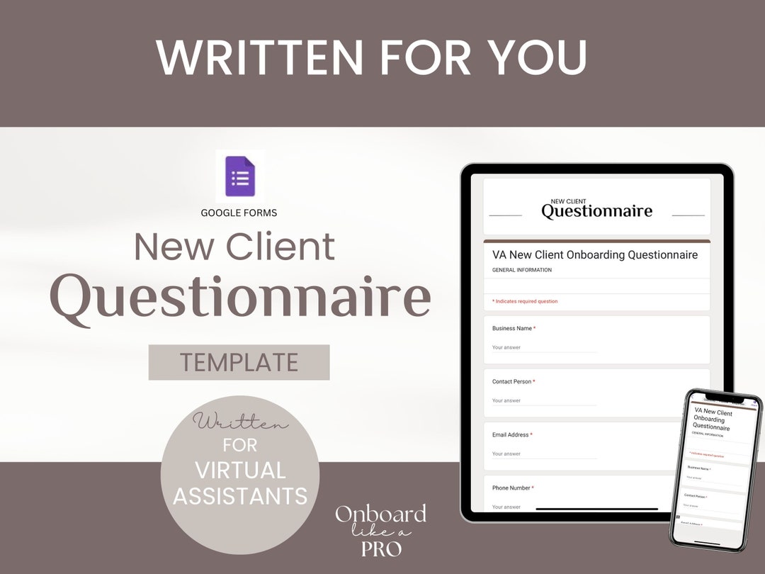 New Client Onboarding Questionnaire Template Virtual Assistant ...