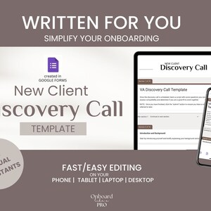 Onboarding Process Form for New Client Discovery Call Template ...