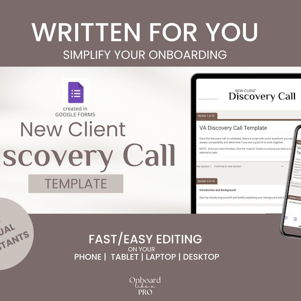 Discovery Call Template - Etsy