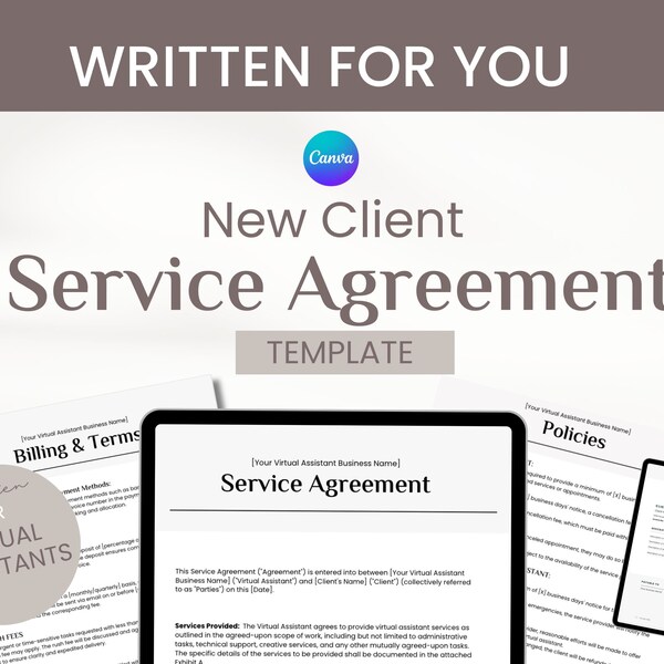 Client Onboarding Contract Template - Etsy