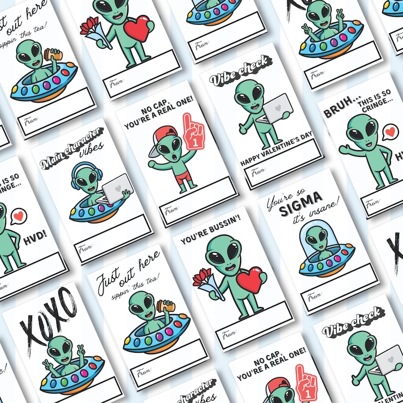 Printable Alien Valentine's Day Cards for Kids & Teens - Boy Approved ...