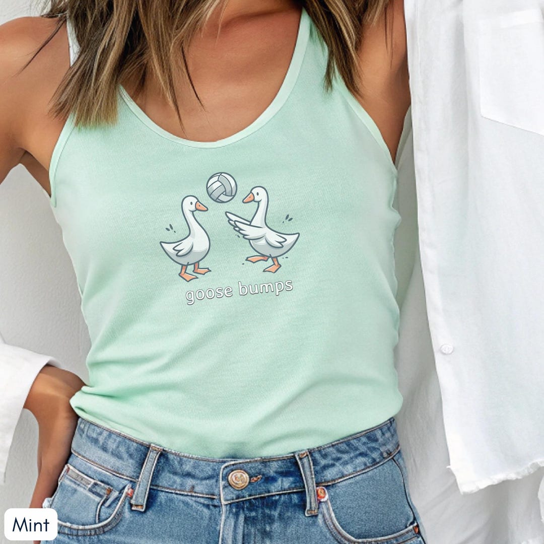 Funny Volleyball Tank Top - Goose Bumps - Geese Playing Volleyball Tank ...