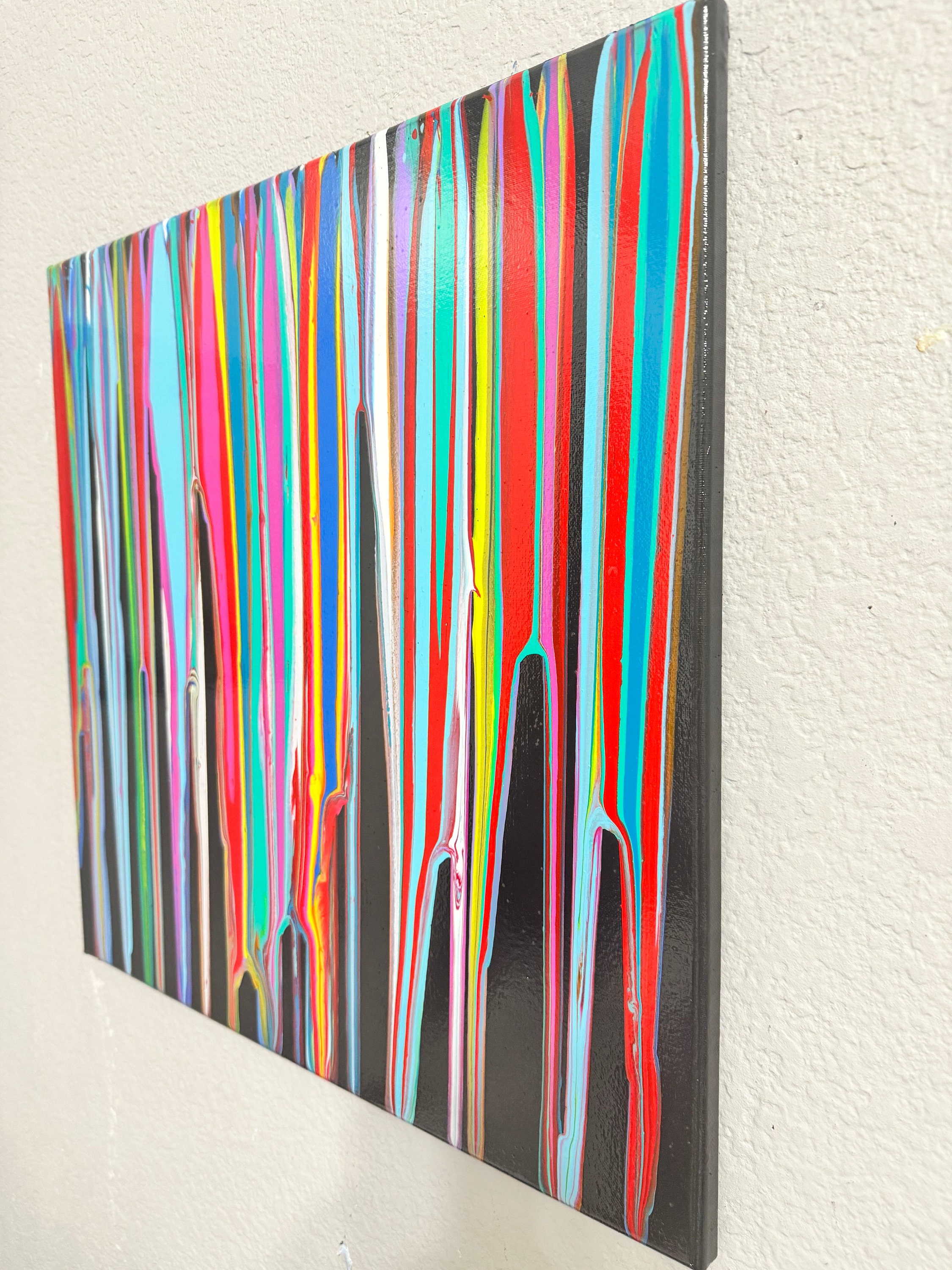 Set of 2 Original Homemade Abstract Acrylic Fluid Art Painting, 20 X 40 ...