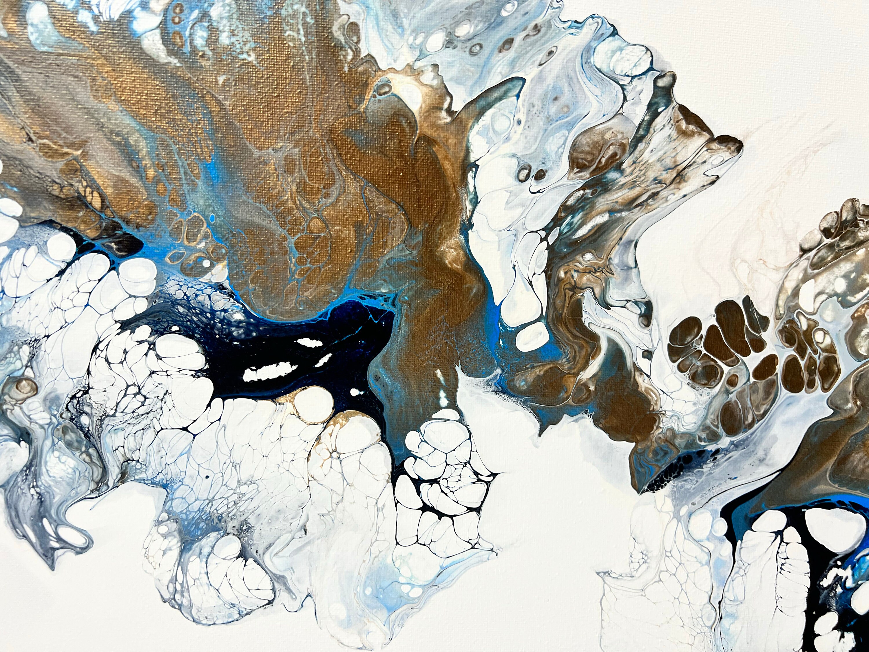 Original Abstract Acrylic Fluid Pour Painting 12” X 24” or 24" X 12 ...