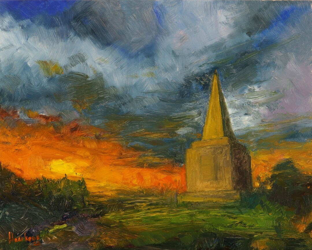 Original Ashursts Beacon Oil Painting, Lancashire Landscape Art, 10x8 ...