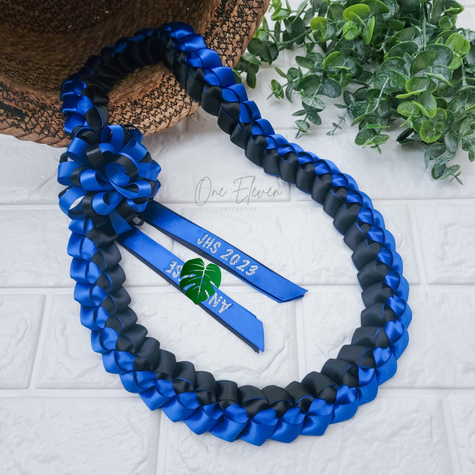 Colorblock, Satin Braided Lei, Ribbon Lei, Floral Lei, Graduation Lei ...