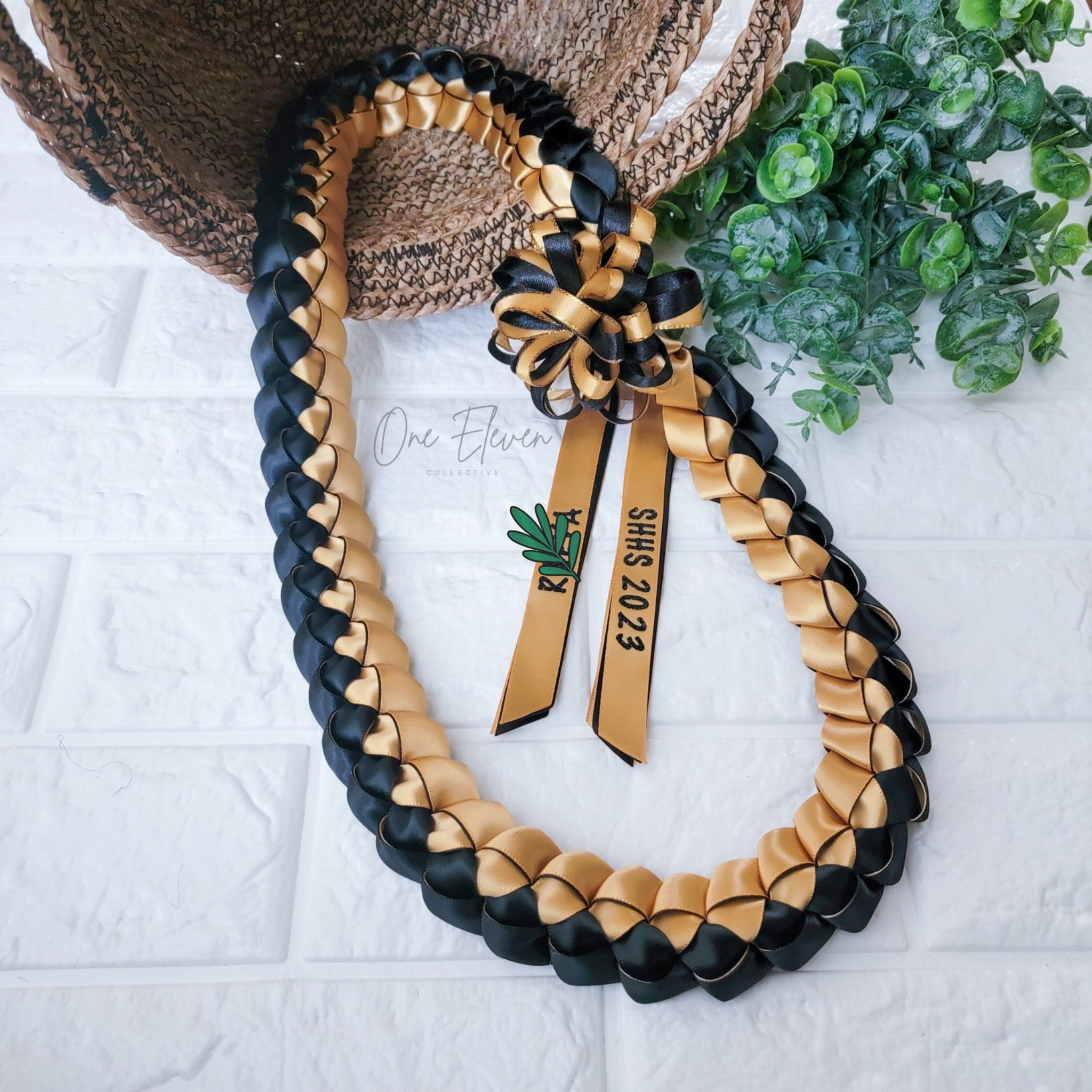 Colorblock, Satin Braided Lei, Ribbon Lei, Floral Lei, Graduation Lei ...